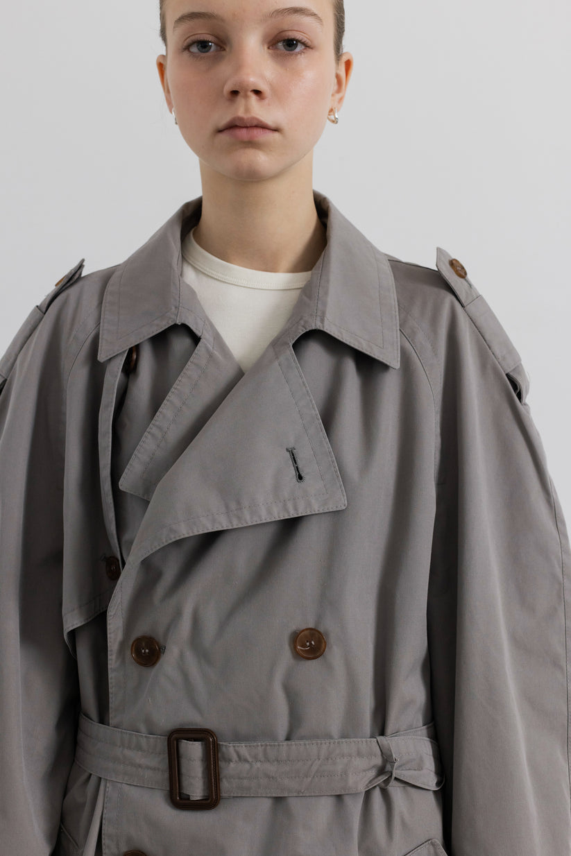 Vintage Grey Oversized Trench Coat – moïo